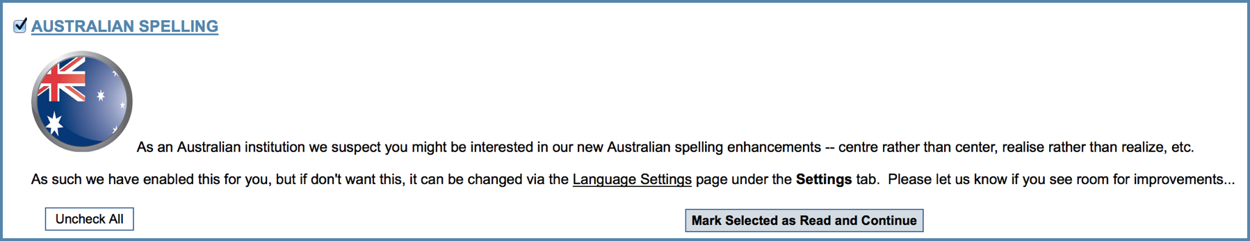 (AST) Commonwealth English Spelling Variants