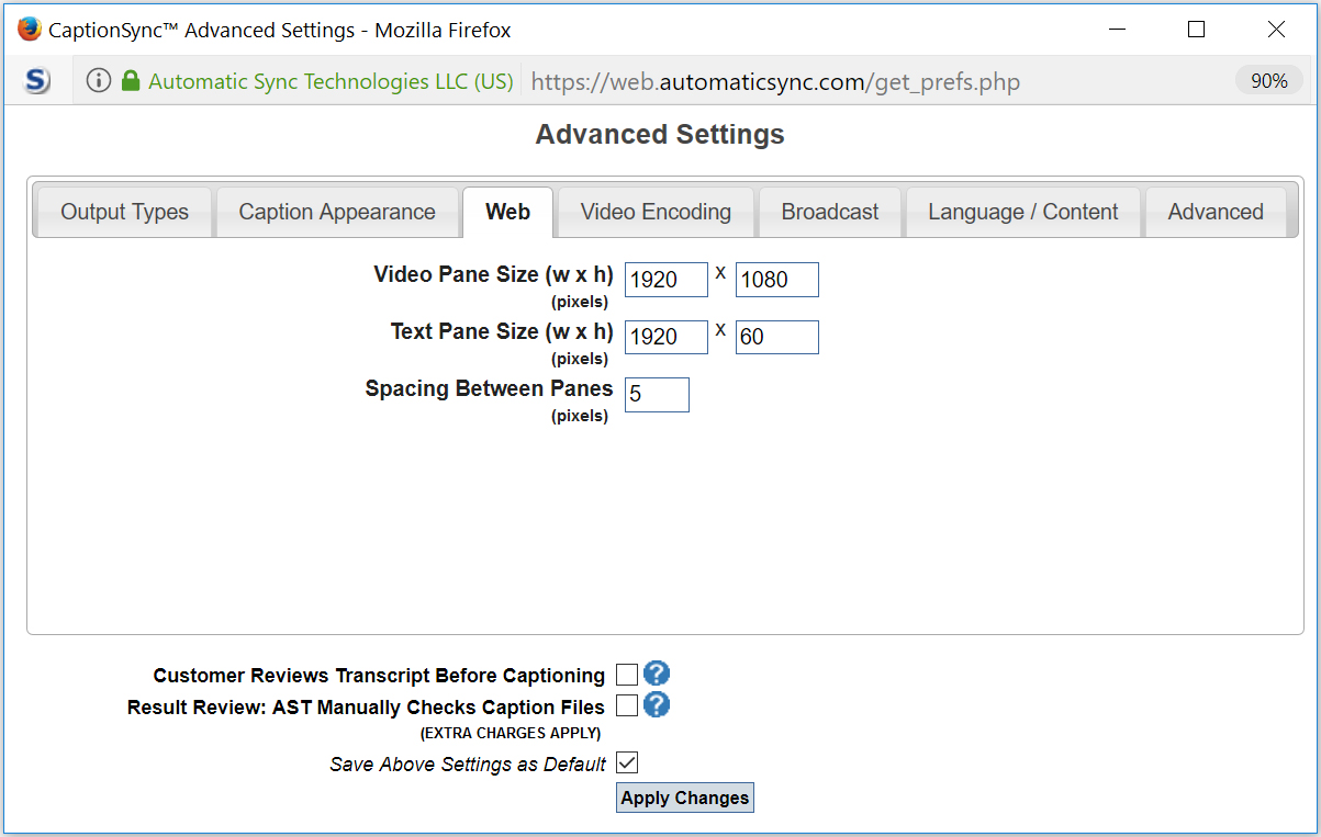 (AST) Caption Appearance Settings