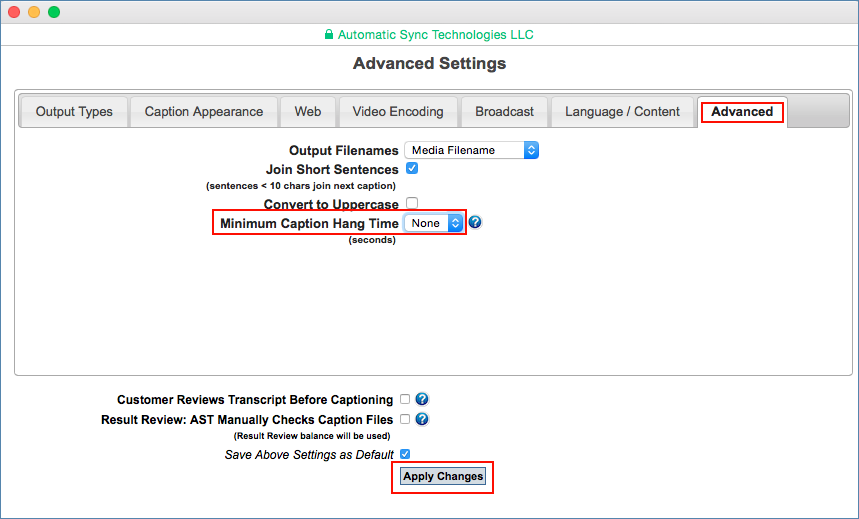 (AST) Caption Hang Time