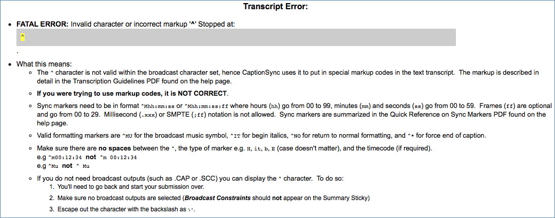 (AST) Problems with the Transcript File