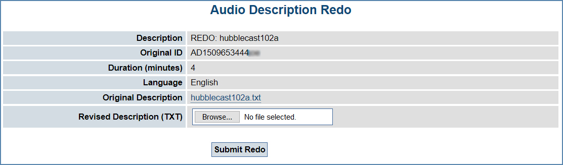 (AST) Using the CaptionSync Audio Description Redo feature