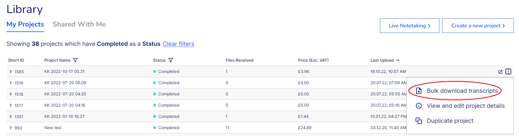 (Verbit Go) How do I download my transcripts?