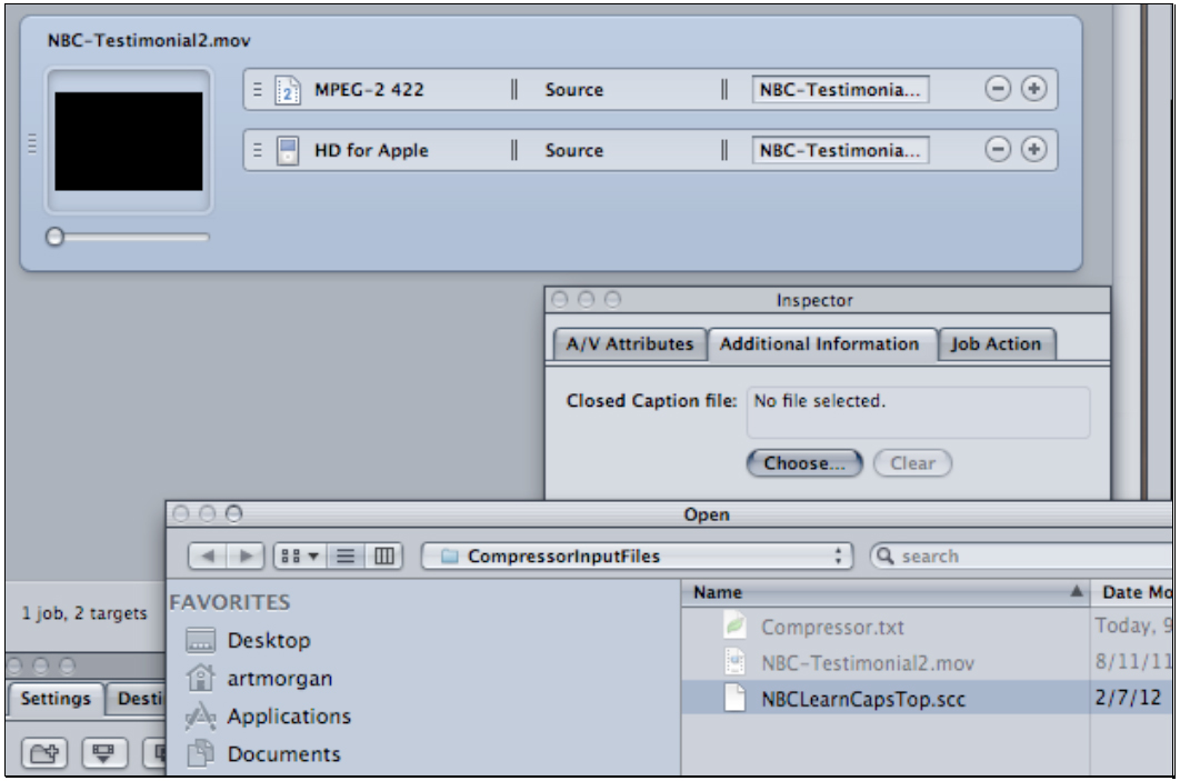 (AST) Closed Captioning for Broadcast using Apple Compressor