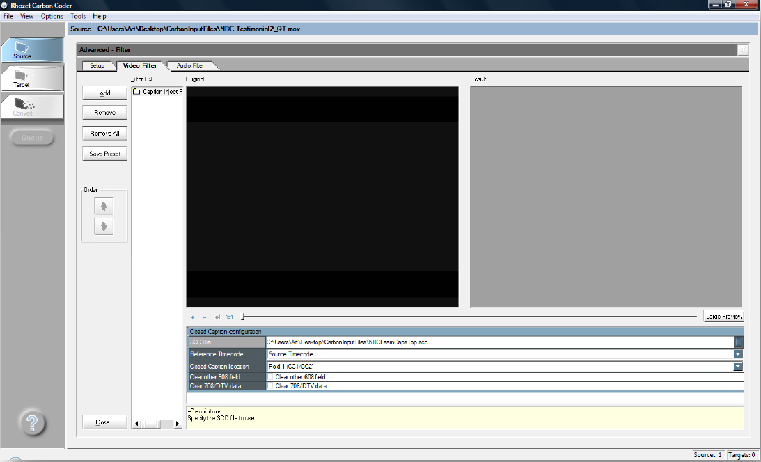 (AST) Closed Captioning for Broadcast using ProMedia Carbon