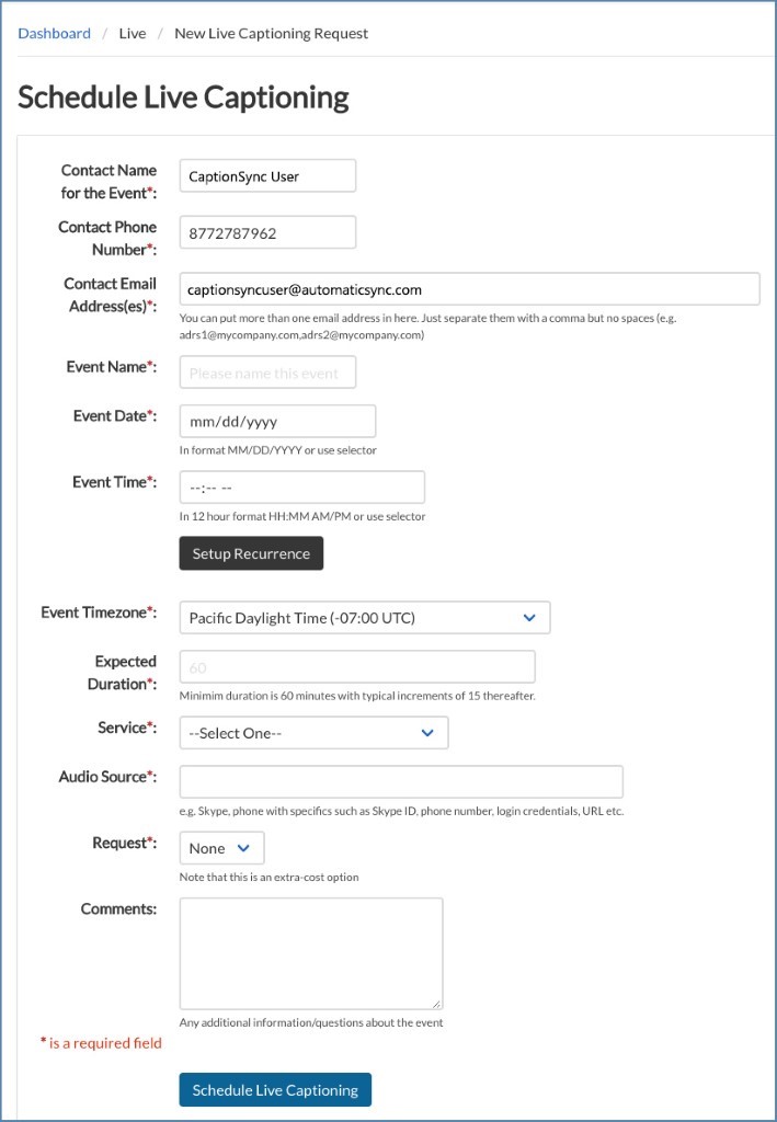 (AST) How to Request Live Captioning