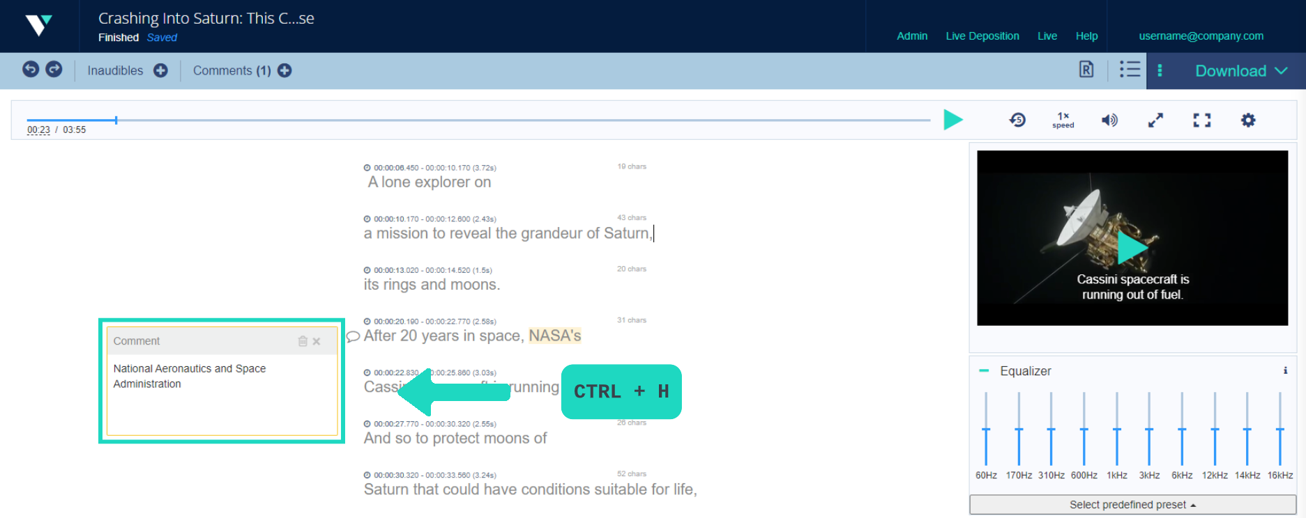 (Verbit) The Comment Tool