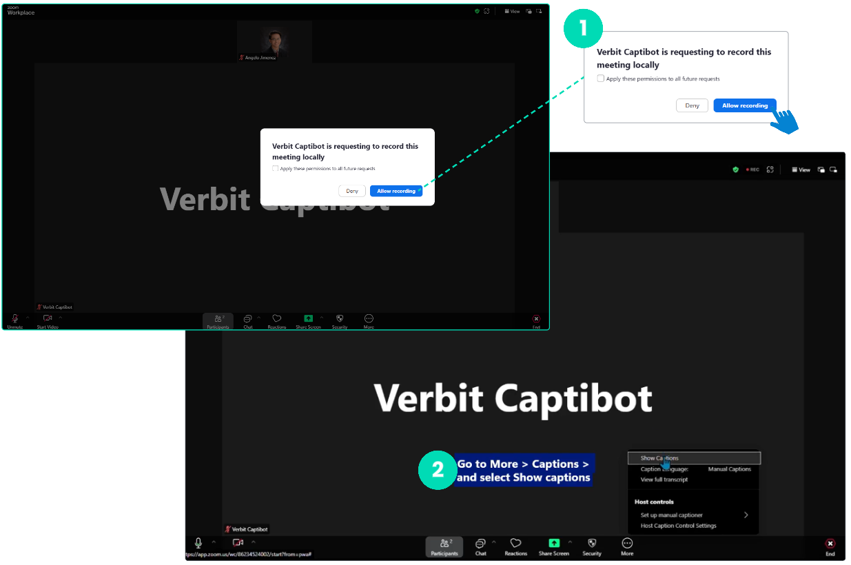 (Verbit) Live Captioning for Zoom
