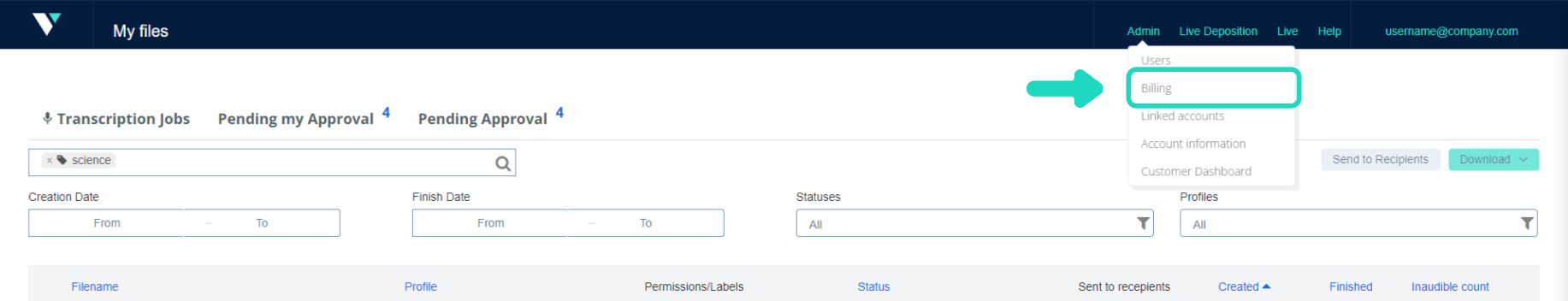 (Verbit) How To Check Billing History