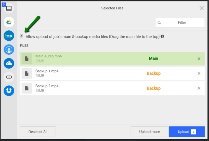 (Verbit) Uploading Backup Media Files